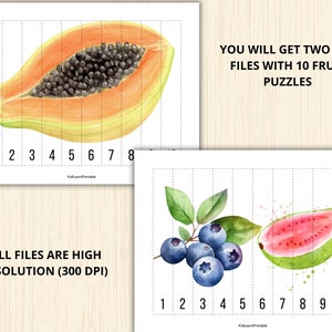 Fruits Puzzle Number Sequence,toddler Puzzle Pairs,fruit Matching ...
