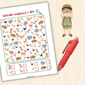 Safari Animal I Spy,counting Activity,look and Find,animals Preschool,i ...