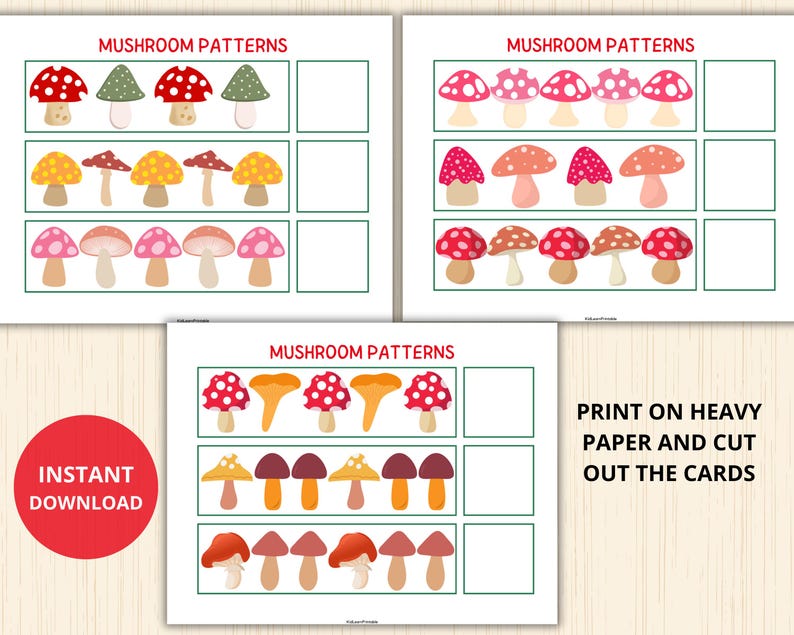 Mushroom Pattern,what Comes Next,scissors Skills,mushroom Activities ...