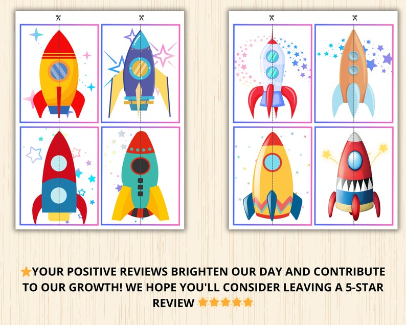 Space Matching Game,rockets Matching Activity,solar System Game, Space ...