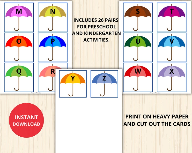 Weather Letter Match, Preschool Letters,alphabet Matching Game,alphabet ...