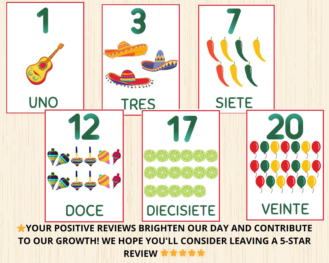 Numbers Bilingual Flashcards, Spanish and English, Early Learning ...