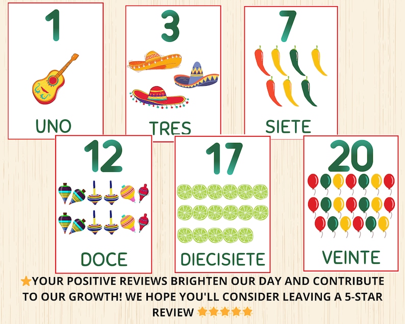 Numbers Bilingual Flashcards, Spanish and English, Early Learning ...