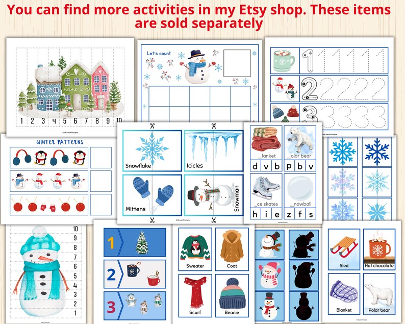 Mitten Matching Game,winter Matching Game,winter Preschool Activity ...