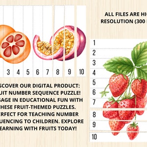 Fruits Puzzle Number Sequence,toddler Puzzle Pairs,fruit Matching ...