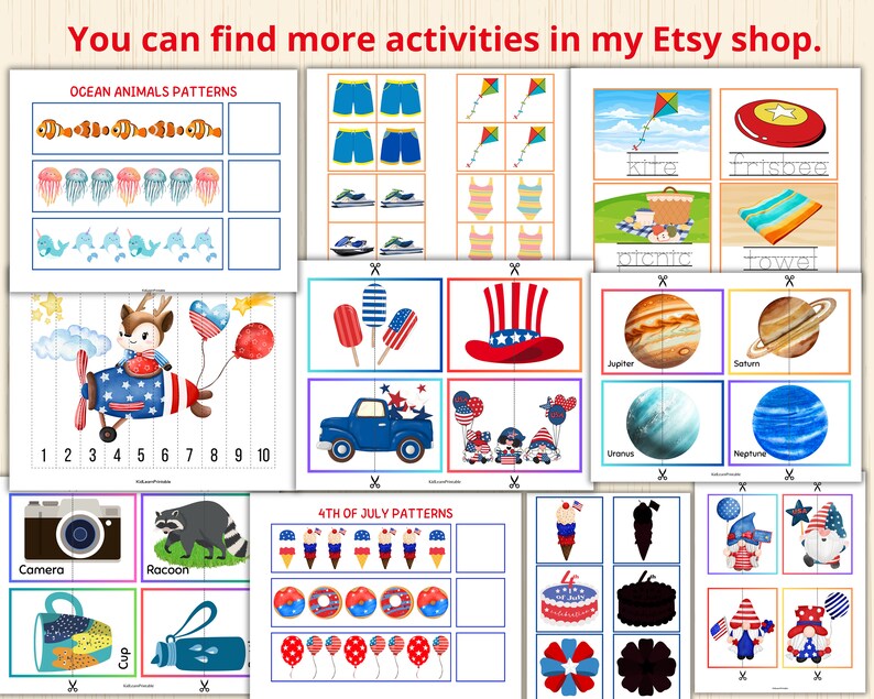 4th of July I Spy,counting Activity,look and Find,summer Preschool ...