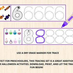 Halloween Number Tracing,handwriting Practice,writing Skills,tracing ...