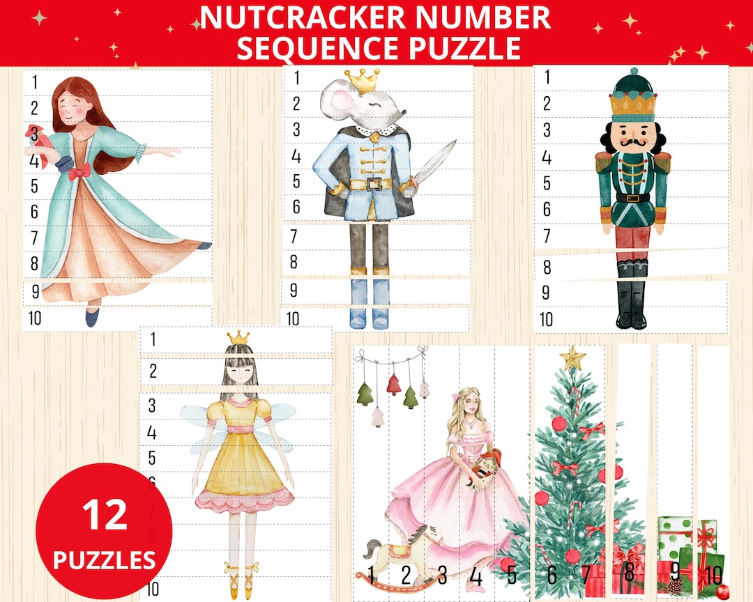 Nutcracker Number Puzzles,christmas Number Sequence Puzzles,christmas ...