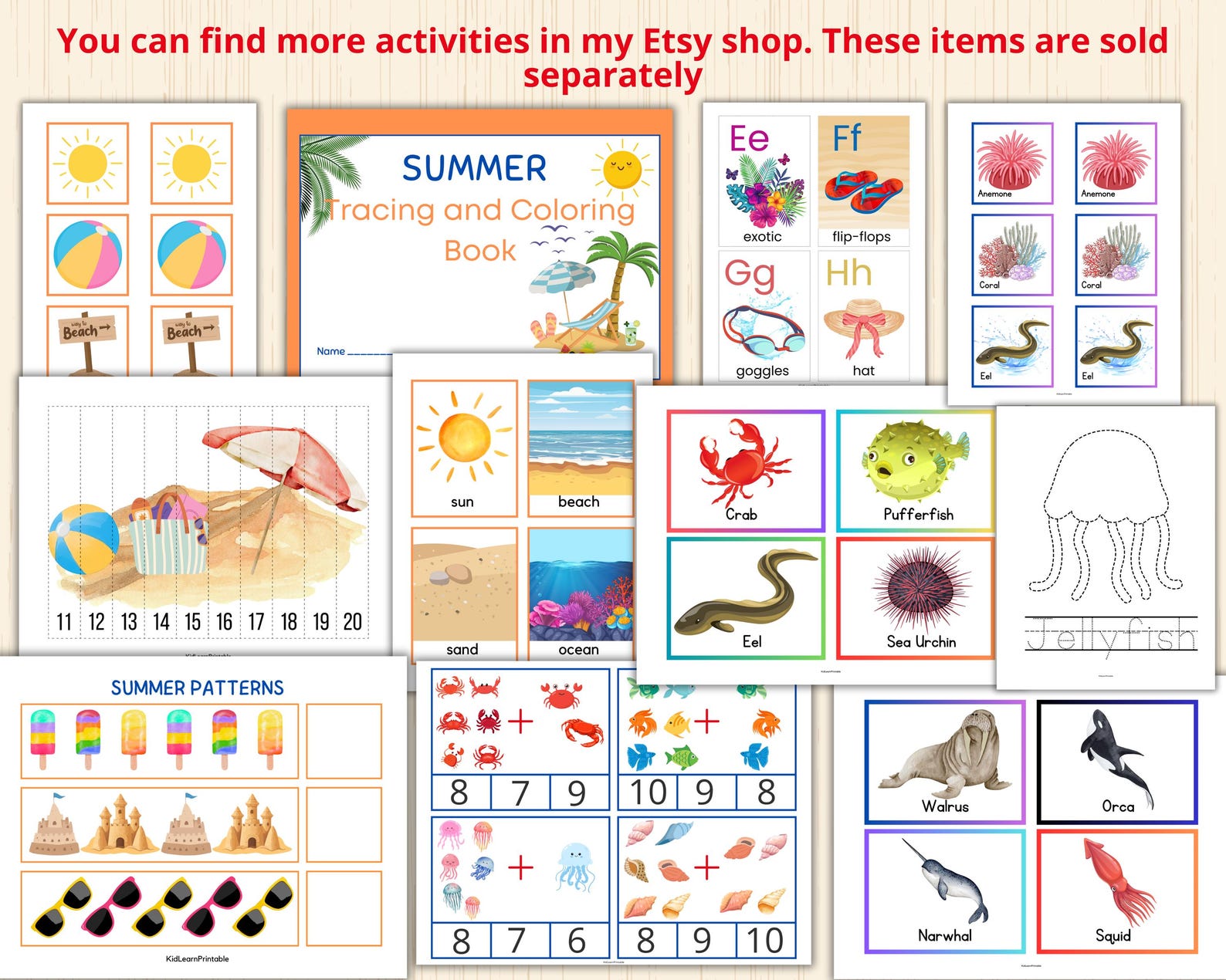 Beach Memory Game,summer Memory Card,beach Memory Match,beach Party ...