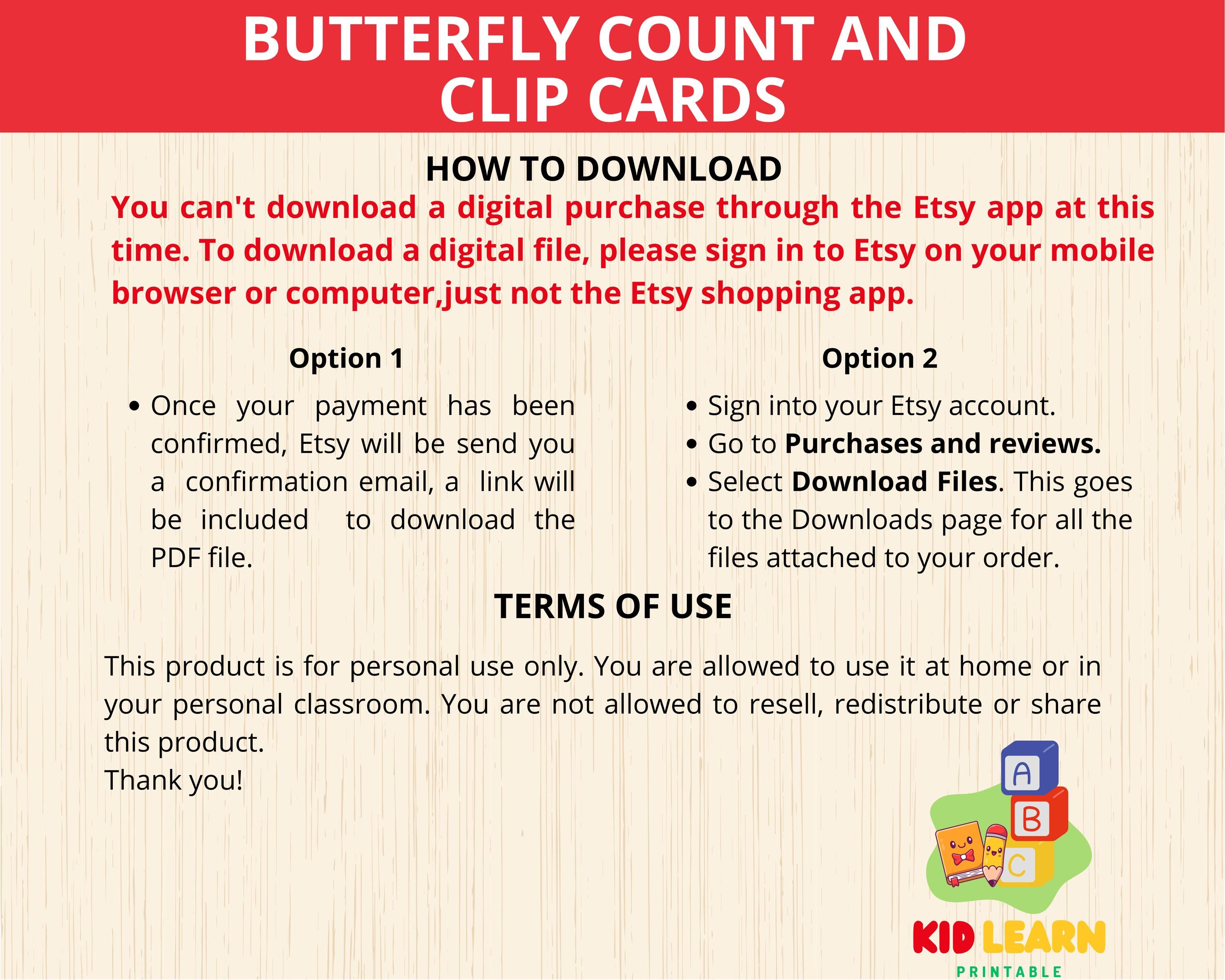 Butterfly Count and Clip Cards,spring Math Activity,numbers 1-10 ...