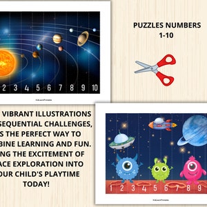 Space Puzzles,space Activities,outer Space Number Sequence,numbers 1-10 ...