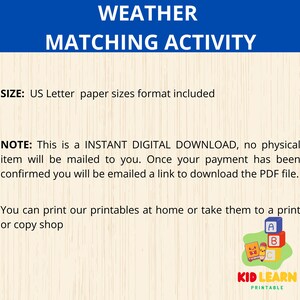 Weather Matching Game,weather Activity,weather Montessori, Preschool ...