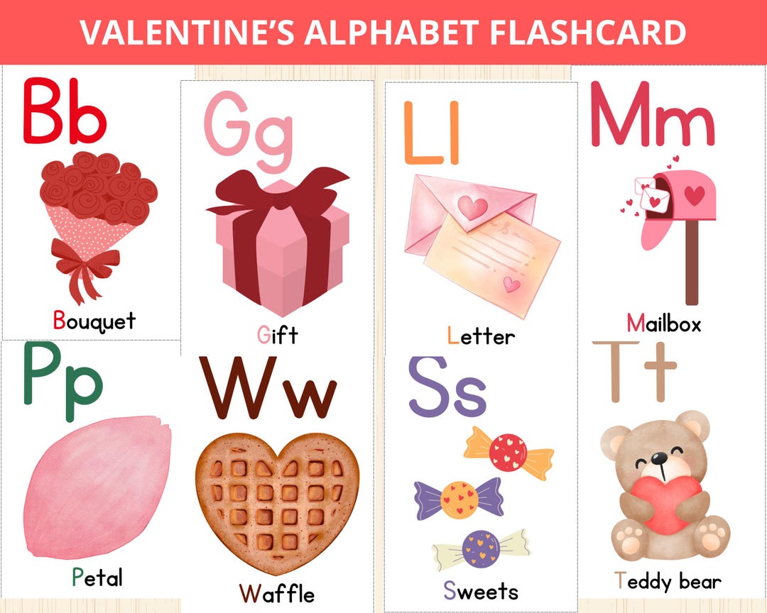 Valentine's Day Alphabet Cards,valentine Charlotte Mason,valentine ...