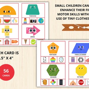 Shapes Sorting Activity,shapes Clip Card,matching Activity,learning ...