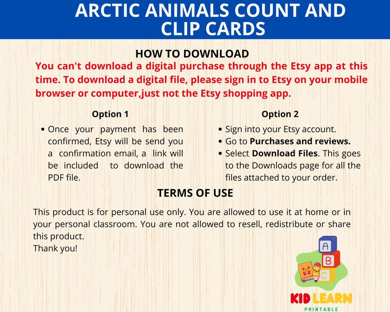 Arctic Animals Count and Clip Cards,polar Animals Cards,winter ...