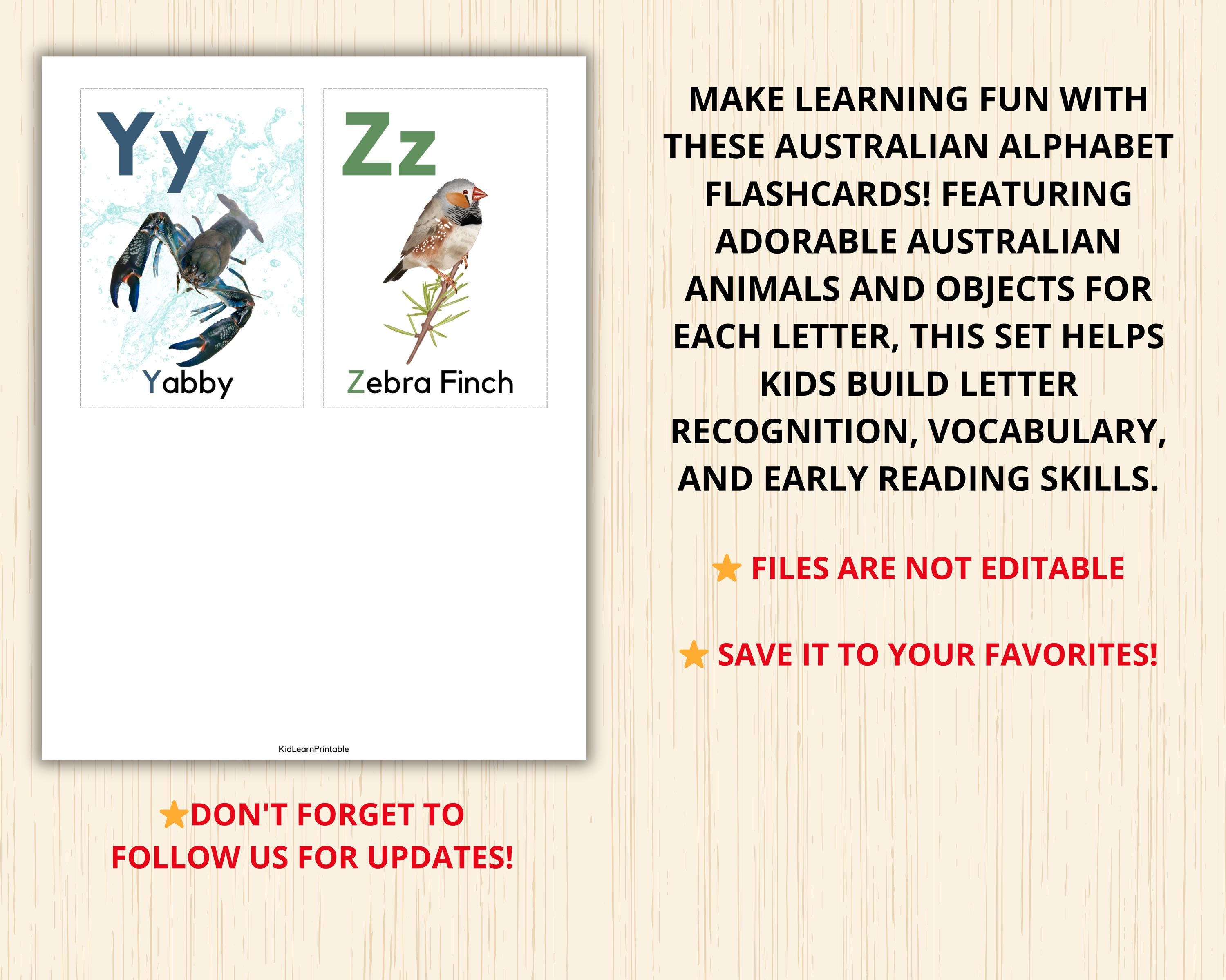 Australian Animals Alphabet,australian Alphabet Posters,abc Alphabet ...