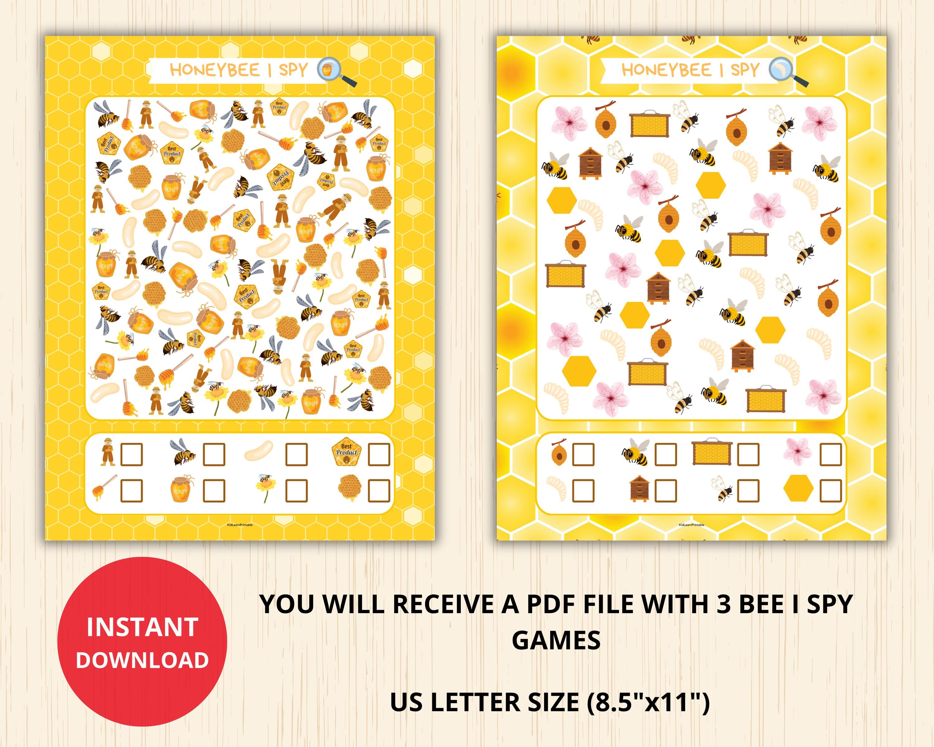 Honey Bee I Spy,bug Counting Activity,honeybee Preschool Learning,bug I ...