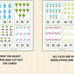 Earth Day Count and Clip Cards,numbers 1-20,counting Cards, Earth Day ...