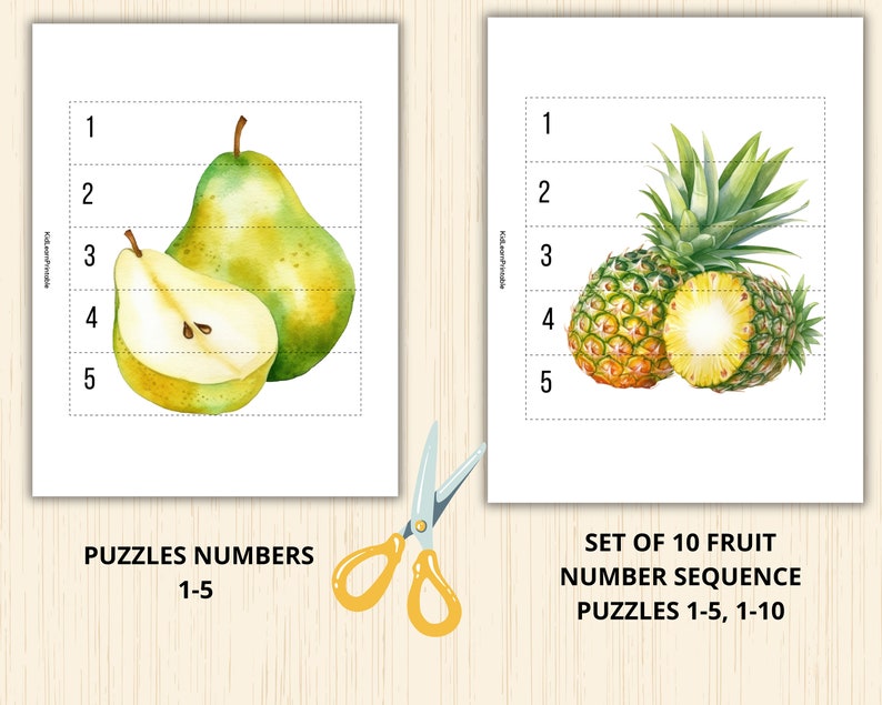 Fruits Puzzle Number Sequence,toddler Puzzle Pairs,fruit Matching ...