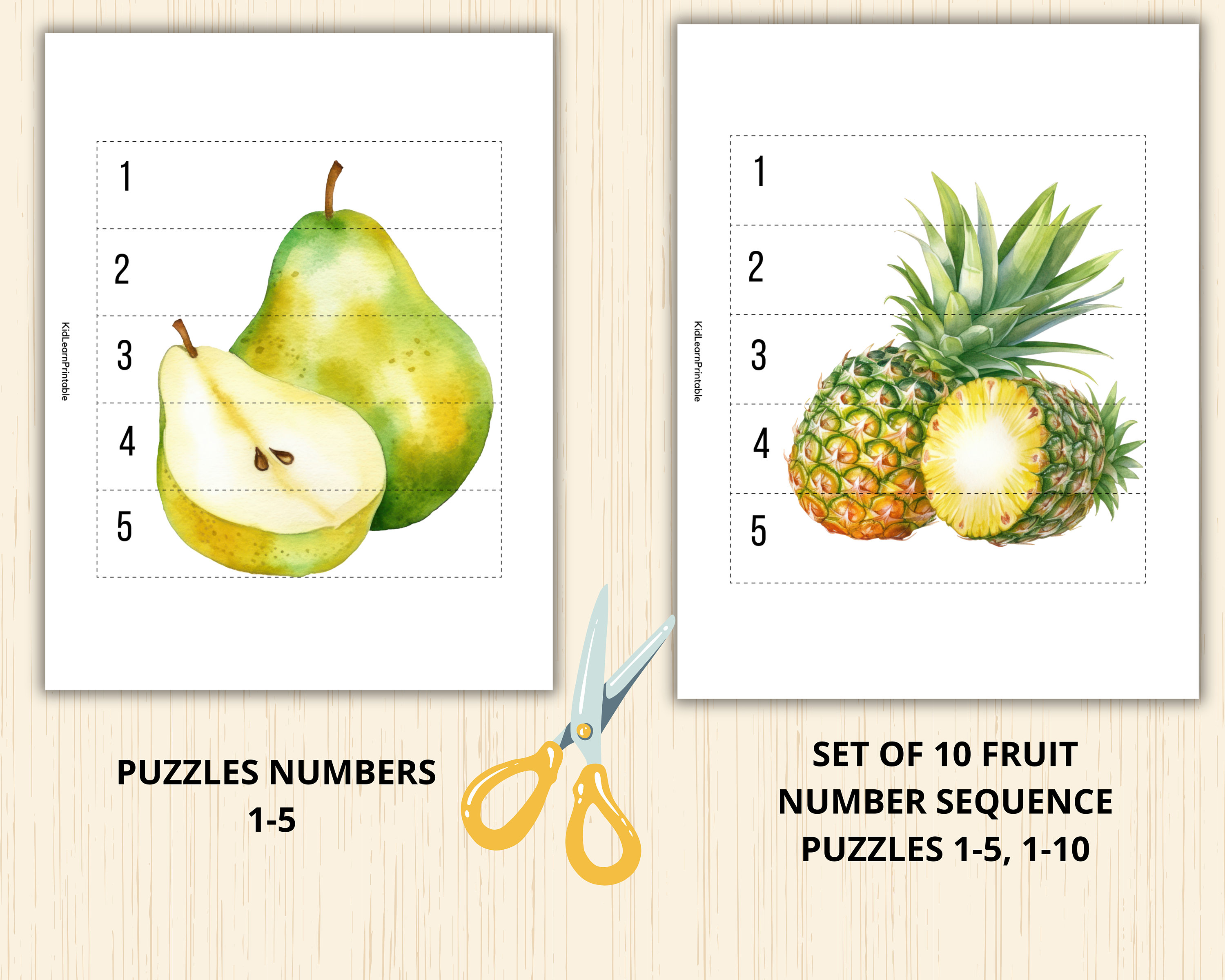 Fruits Puzzle Number Sequence,toddler Puzzle Pairs,fruit Matching ...