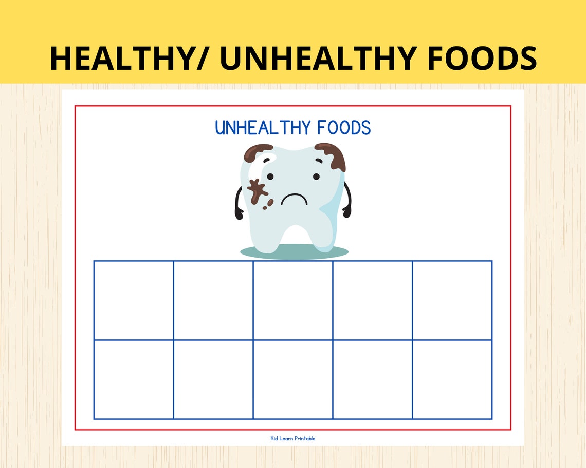 Healthy or Unhealthy Food Sorting,dental Health, Health Nutrition ...