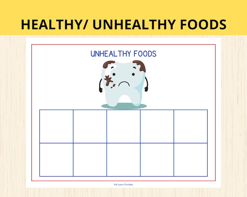 Healthy or Unhealthy Food Sorting,dental Health, Health Nutrition ...