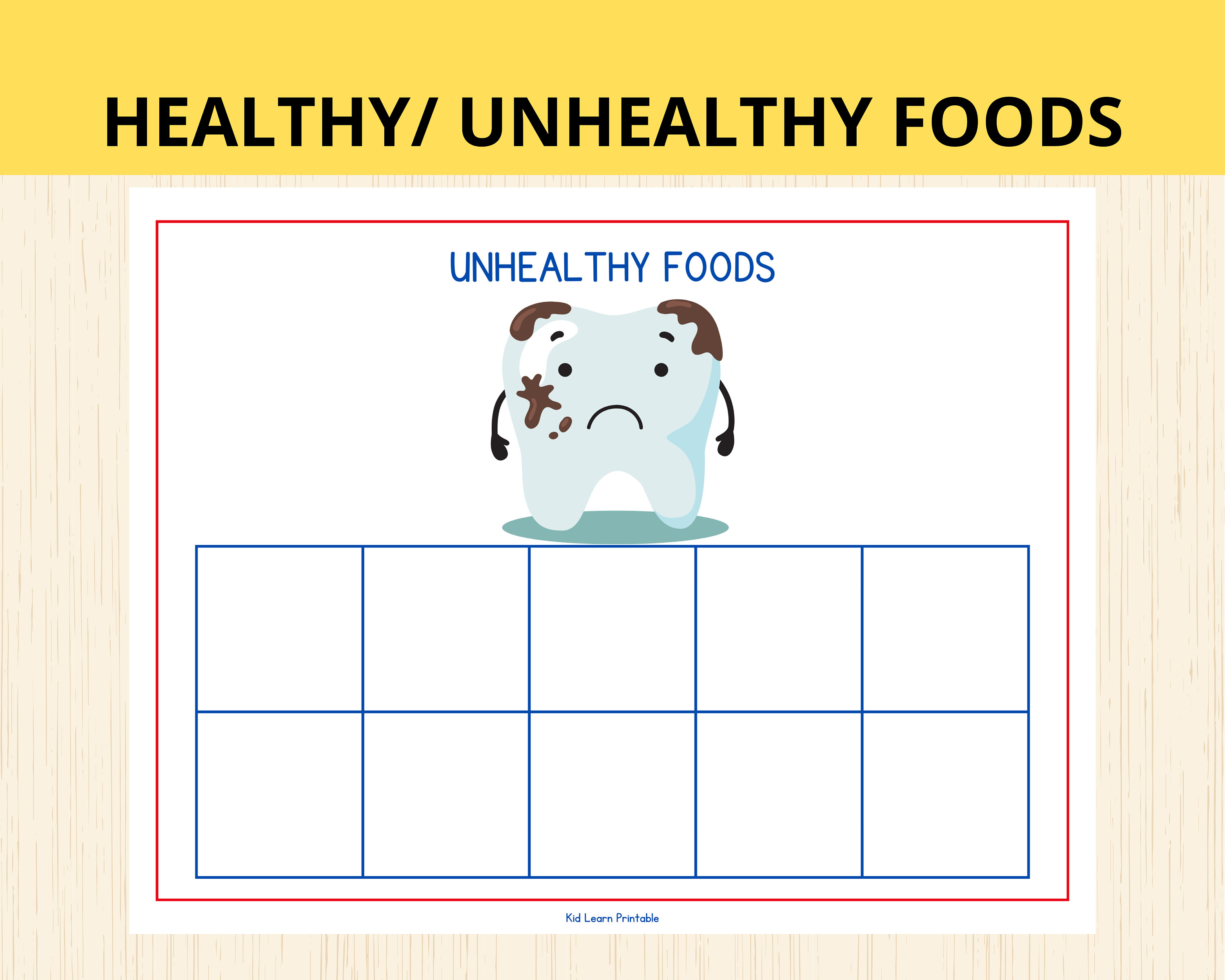 Healthy or Unhealthy Food Sorting,dental Health, Health Nutrition ...