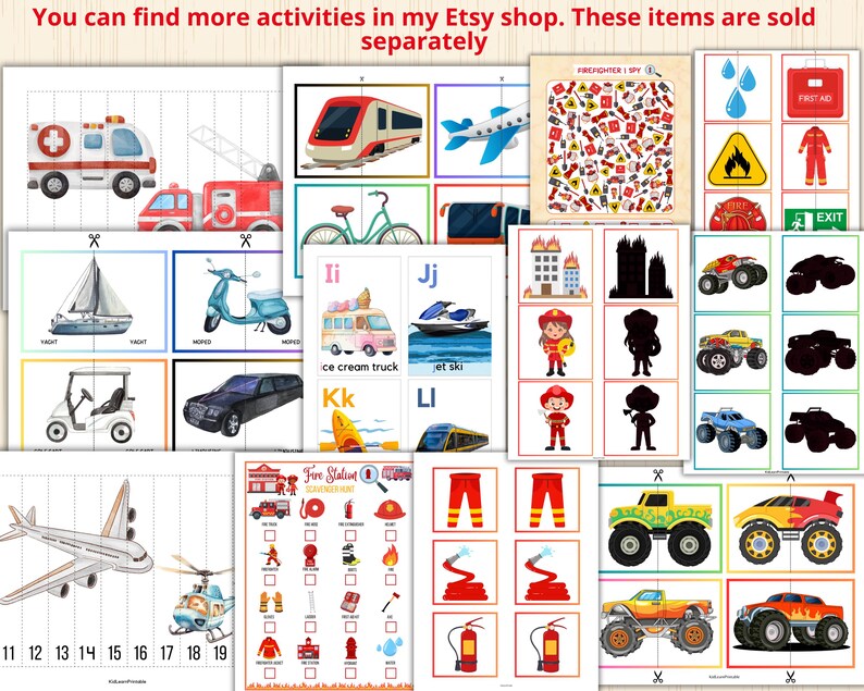 Firefighter Shadow Matching,firefighter Party Game,firefighter ...