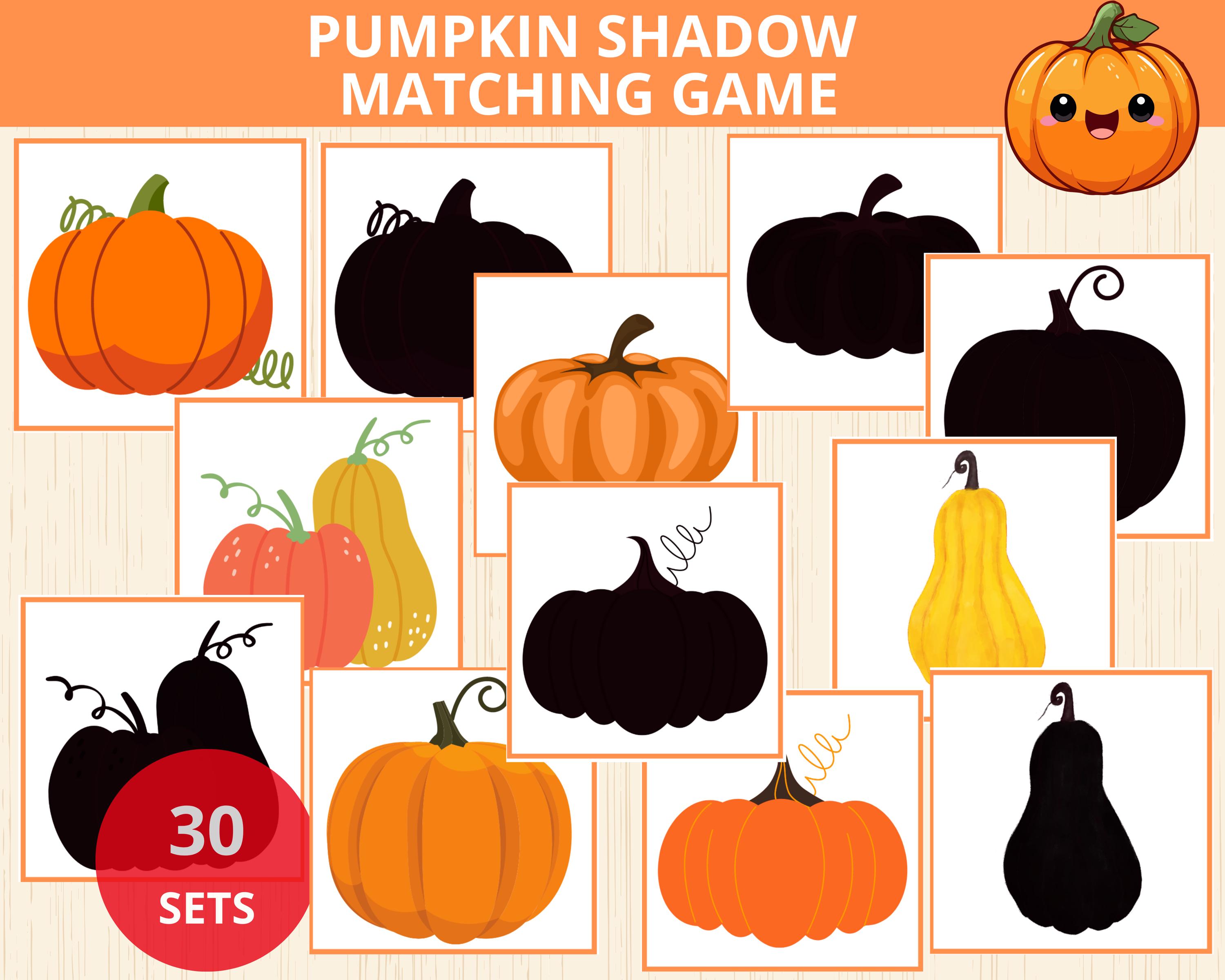 Pumpkin Shadow Matching,pumpkin Montessori,fall Activity Kids,fall ...