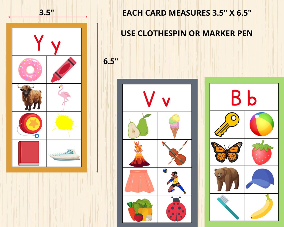 Alphabet Clip Cards,montessori Alphabet Cards,phonics Printable ...