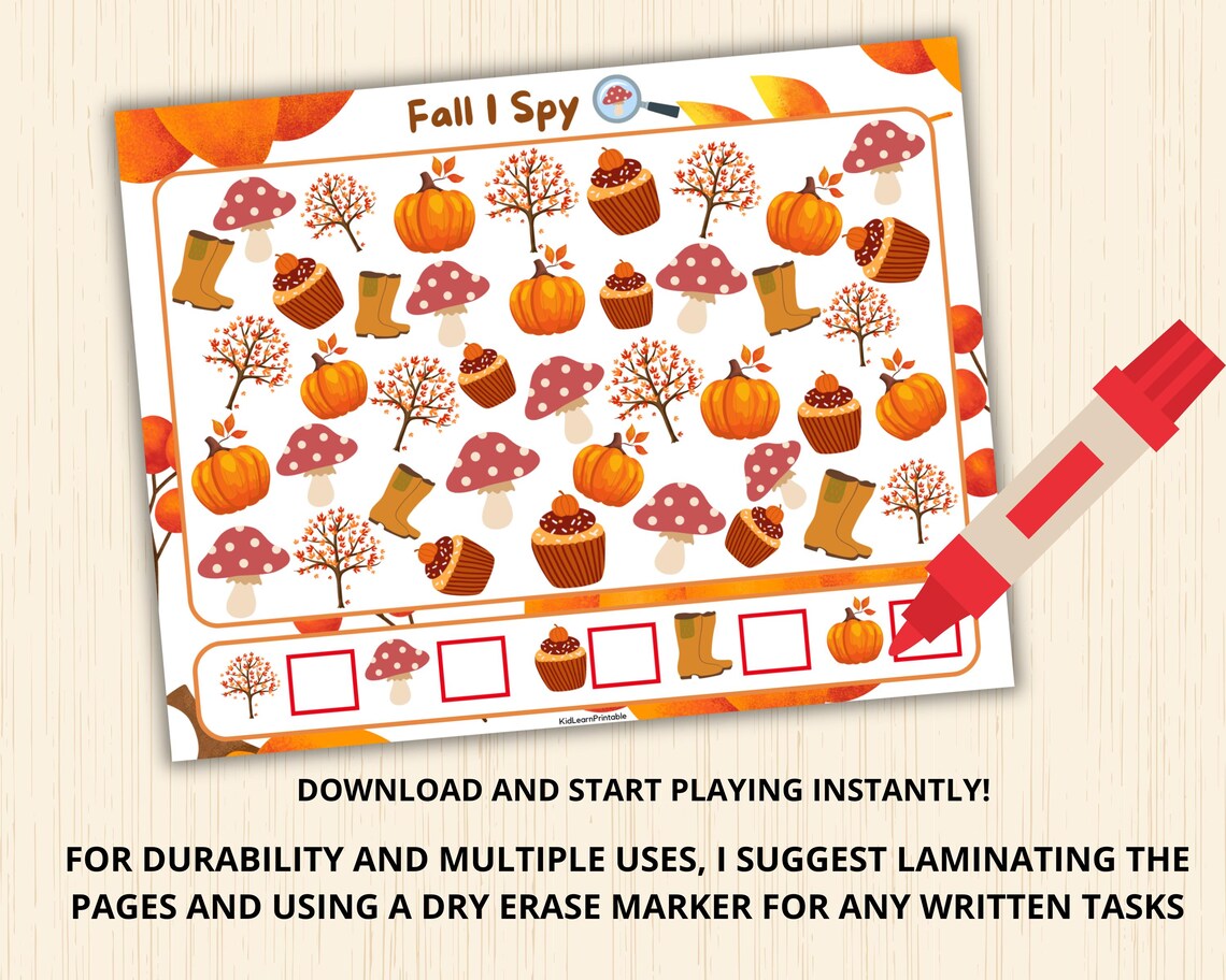 I Spy Fall,fall I Spy Game,autumn I Spy,autumn Activity,count 10 ...