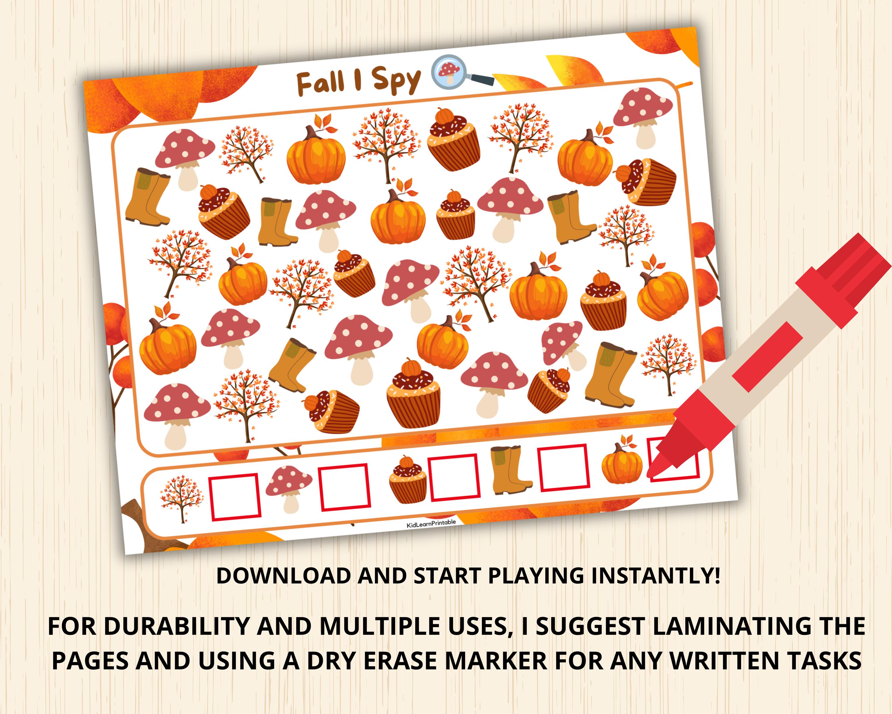 I Spy Fall,fall I Spy Game,autumn I Spy,autumn Activity,count 10 ...