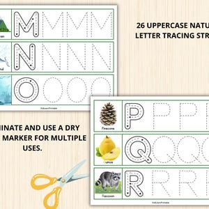Nature Alphabet Cards Tracing Letters,nature Alphabet Cards,letter ...