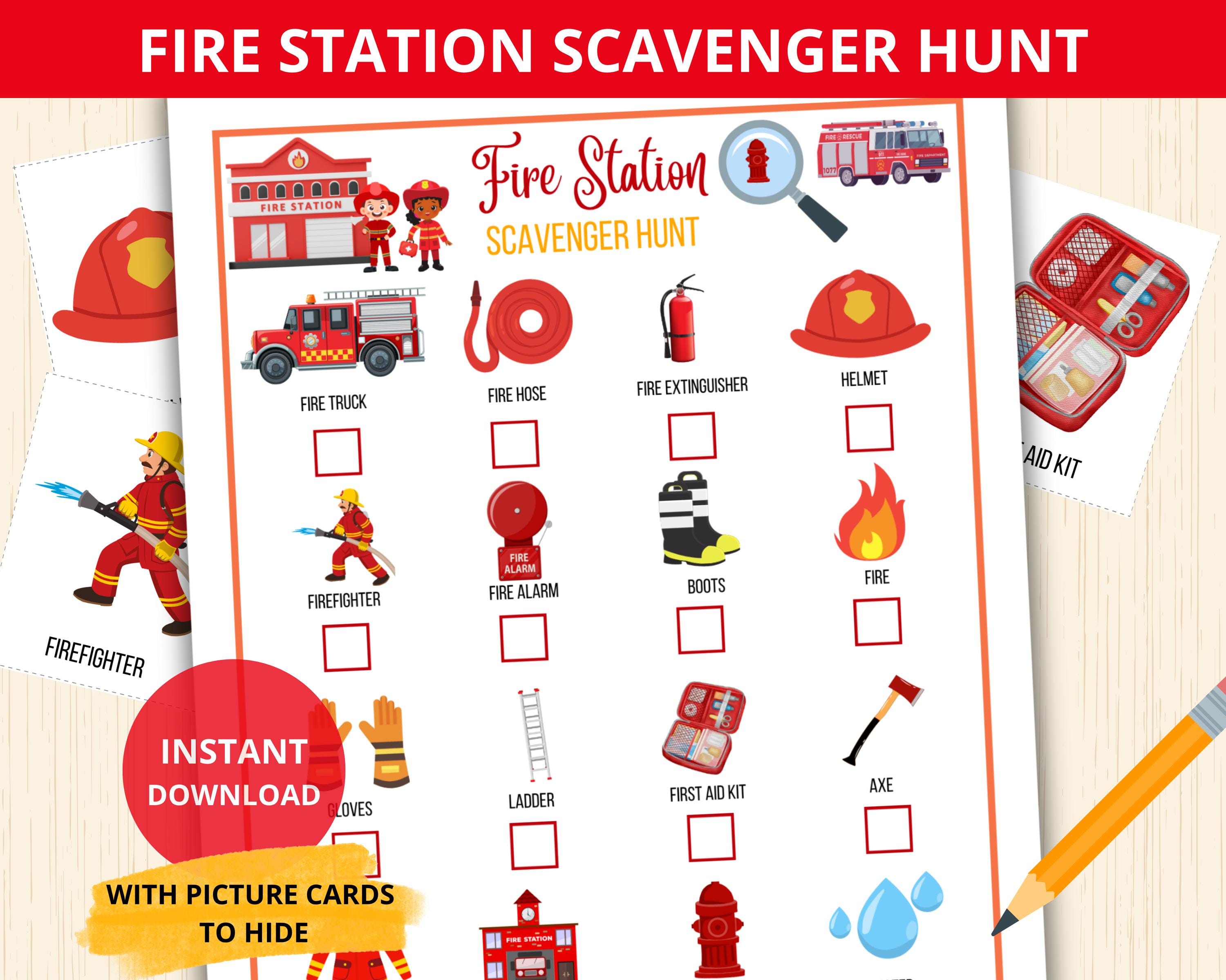 Fire Station Scavenger Hunt,firefighter Treasure Hunt,fire Party Theme ...