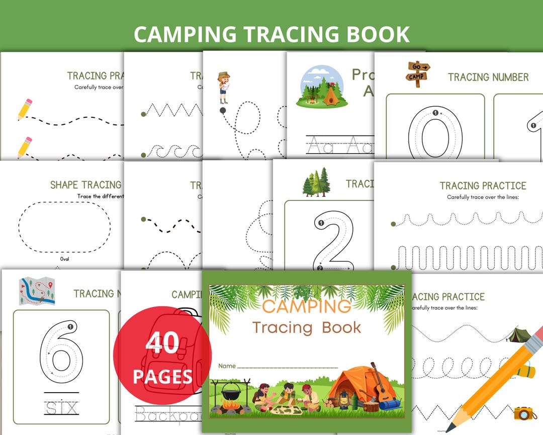 Camping Tracing Worksheets,camping Preschool Activities,camping Tracing ...