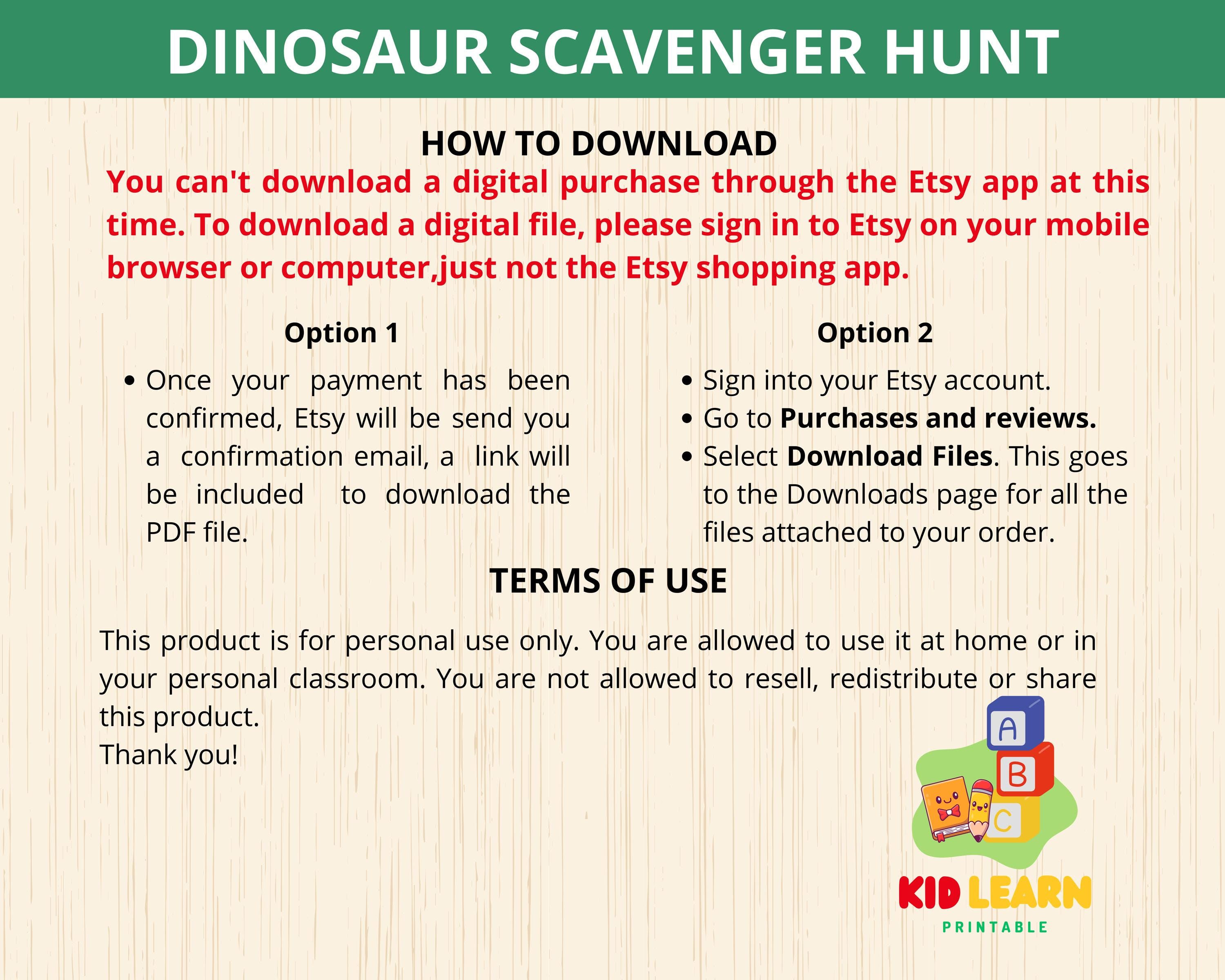 Dinosaur Scavenger Hunt,dinosaur Treasure Hunt,dinosaur Activities ...