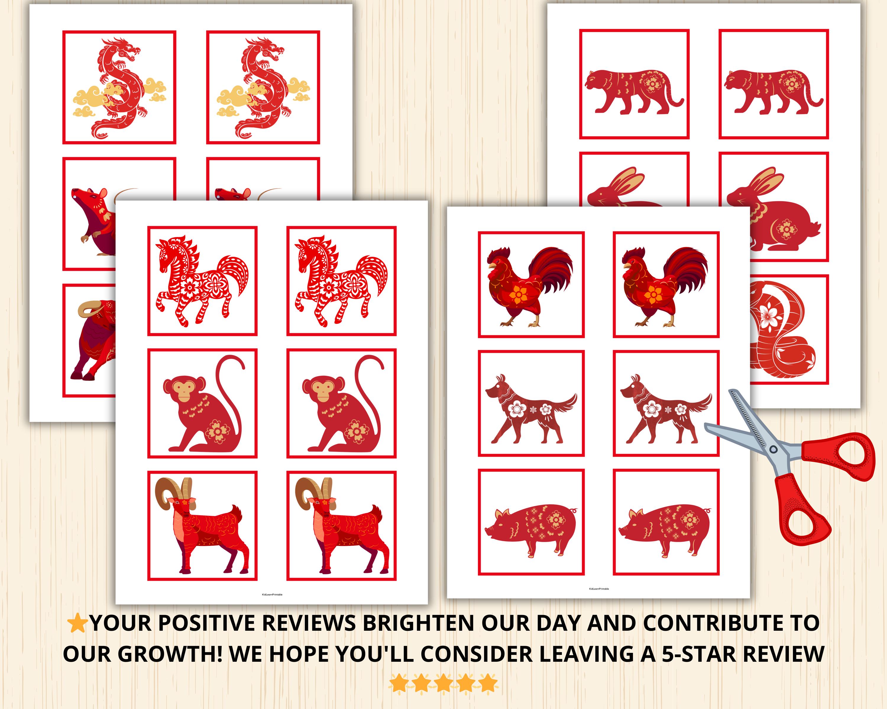 Chinese New Year Memory Game,lunar New Year Matching Activity,memory ...