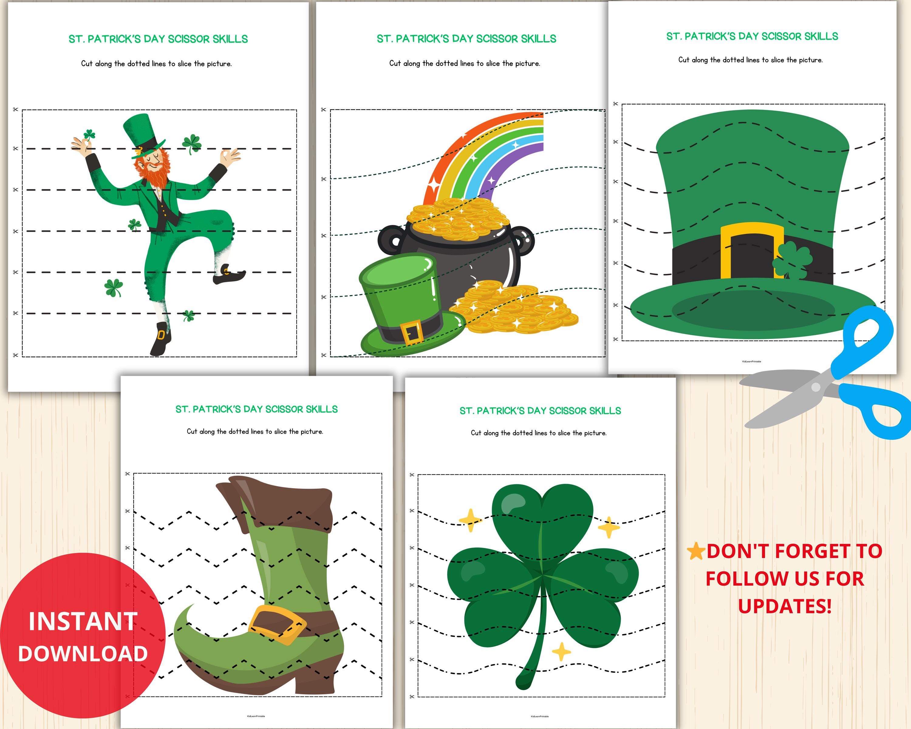 St. Patricks Day Cutting Strips,saint Patrick Scissor Strips,st ...