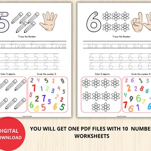 Number Tracing Worksheets,number Tracing Sheet,traceable Numbers ...