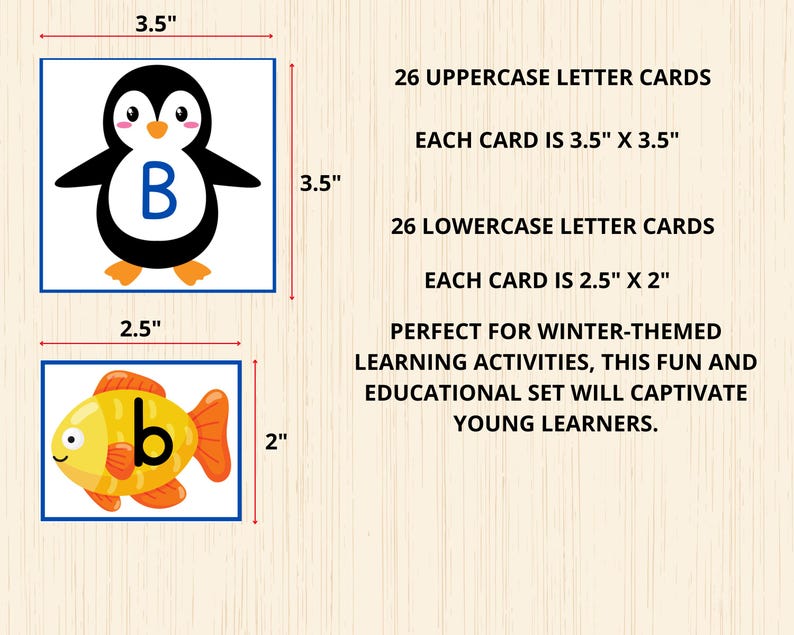 Penguin Letter Match,winter Alphabet Matching,uppercase Lowercase Match ...