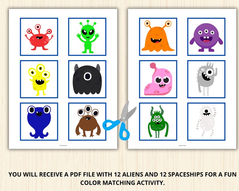 Aliens Color Matching,space Busy Book,space Unit Study,color Match Game ...