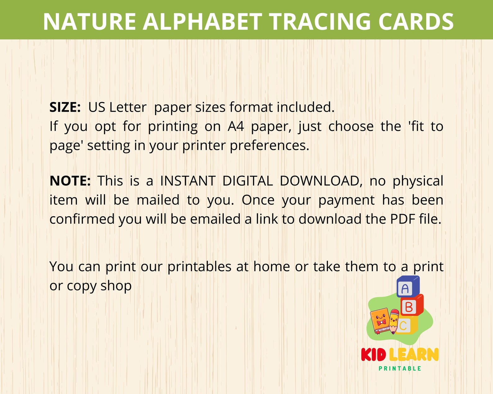Nature Alphabet Cards Tracing Letters,nature Alphabet Cards,letter ...