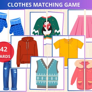 Clothes Matching Game,clothing Activity for Kids,montessori Clothes ...