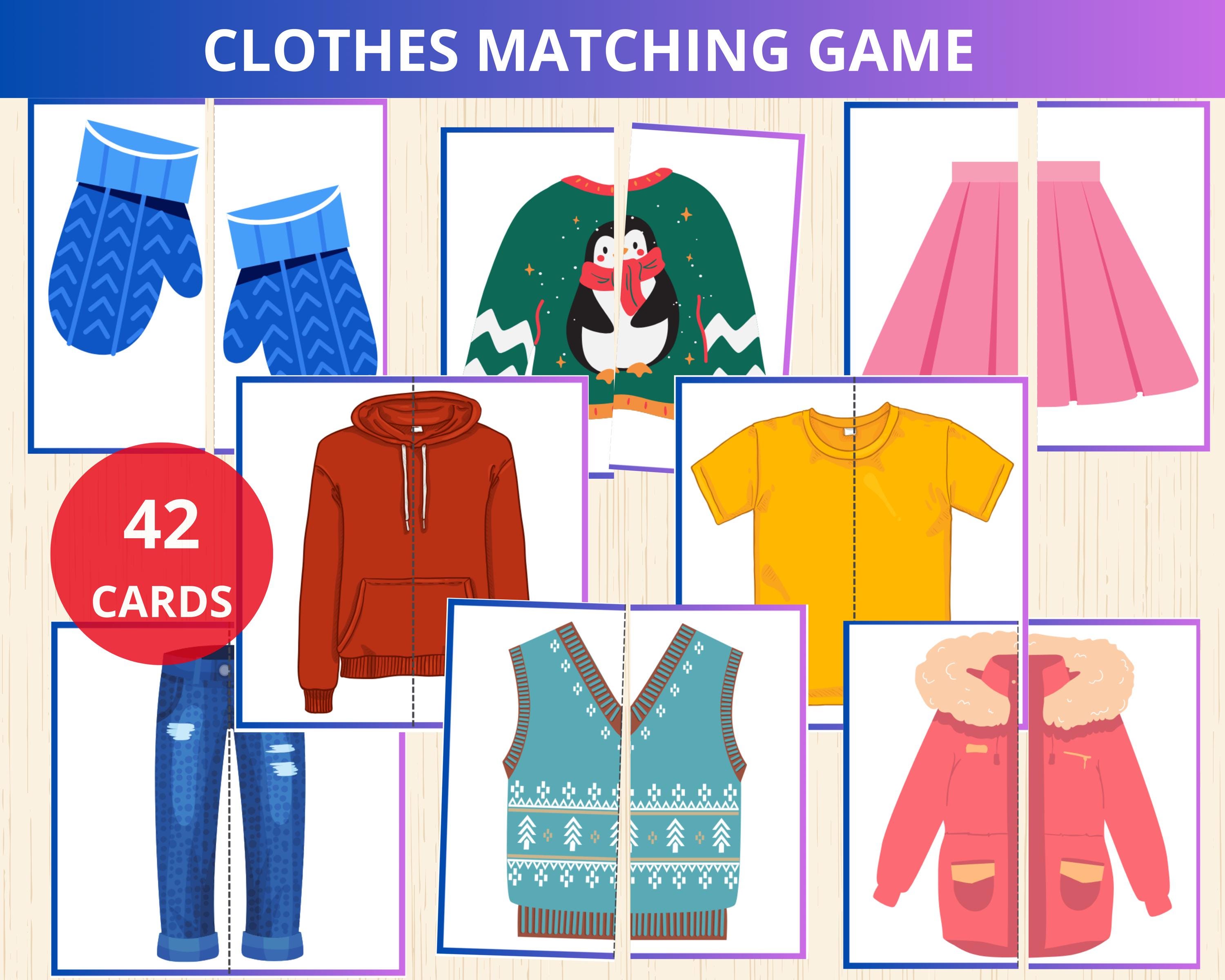 Clothes Matching Game,clothing Activity for Kids,montessori Clothes ...