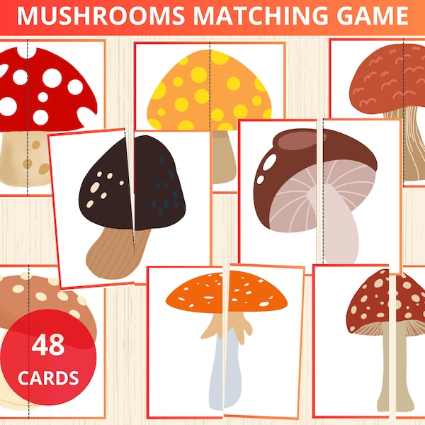 Autumn Animals Matching Game,fall Preschool Activity,matching Game for ...