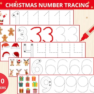 Christmas Number Tracing,christmas Worksheets,winter Number Book ...
