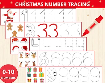 Christmas Number Tracing,christmas Worksheets,winter Number Book ...