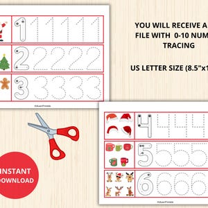 Christmas Number Tracing,christmas Worksheets,winter Number Book ...