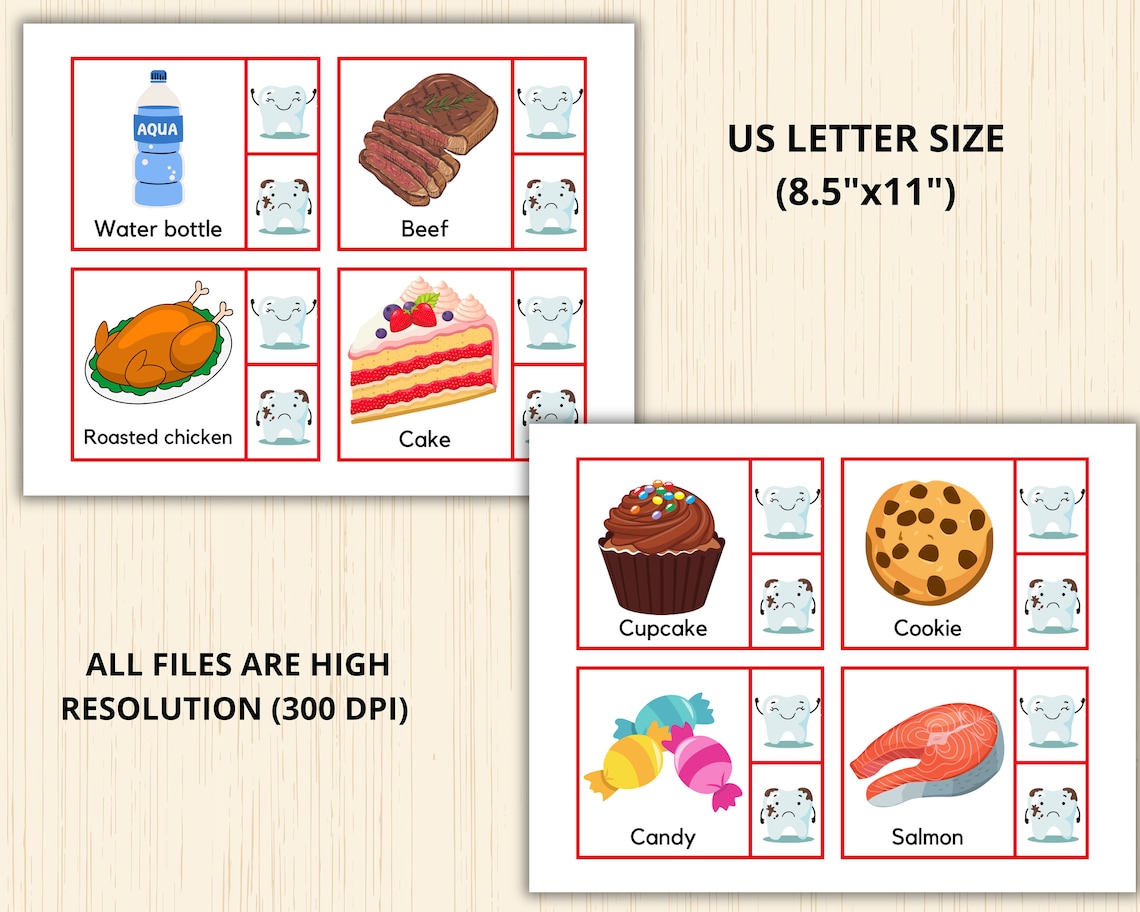 Healthy or Unhealthy Food Clip Card, Healthy and Unhealthy Food ...