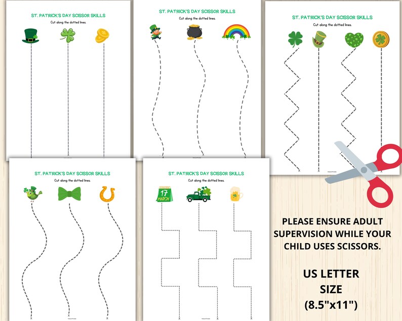 St. Patricks Day Cutting Strips,saint Patrick Scissor Strips,st ...